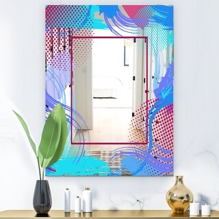 Designart 'Groovy Jungle 13' Mid-Century Mirror - Printed Wall Mirror ...