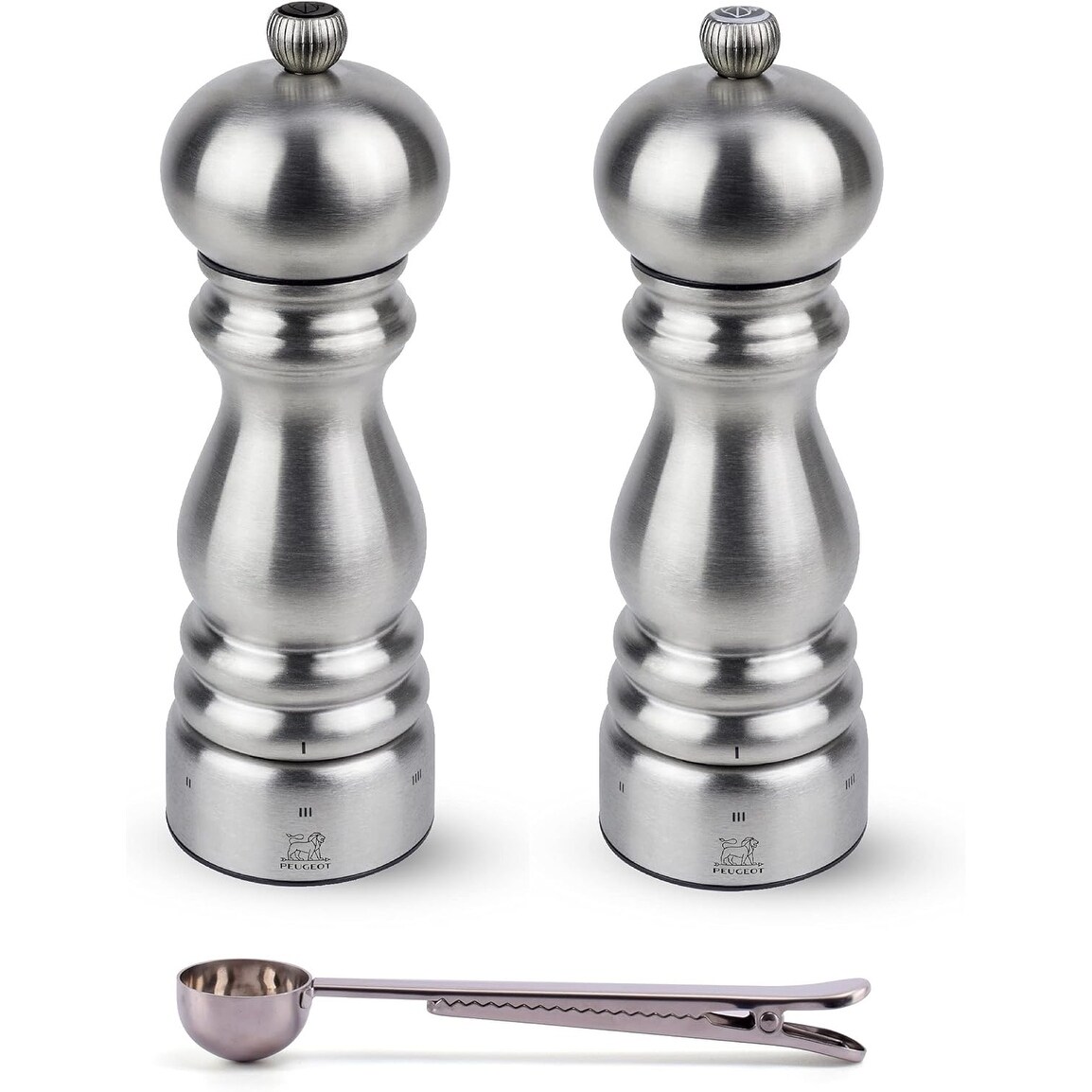Peugeot Paris Chef u'Select Stainless Steel Salt & Pepper Mill Gift Set - With Stainless Steel ...