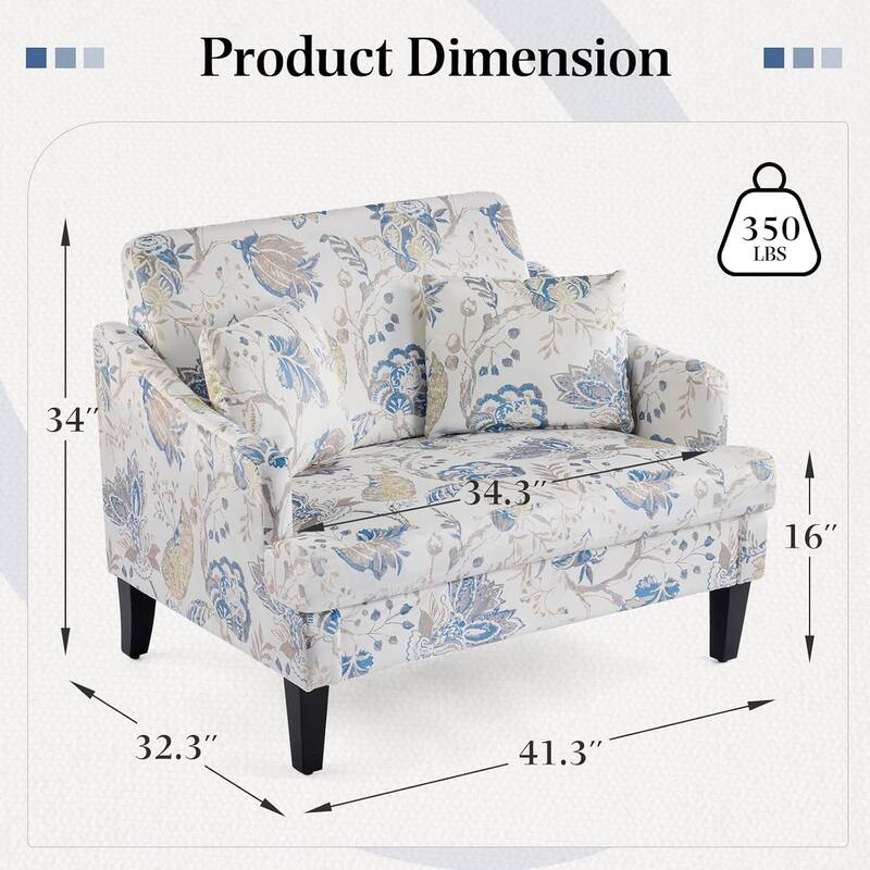 Bezseller Modern Oversized Accent Chair, 34.3'' Wide Seat Upholstered ...