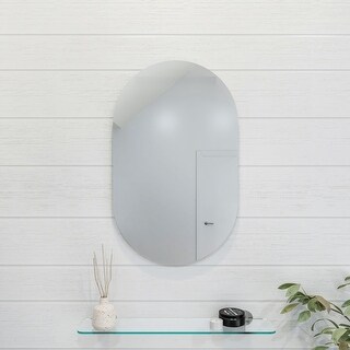 Croydex Harrop Rounded Rectangle Vanity Wall Mirror, Easy Install (15 ...