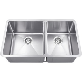Hardware Resources 32" Undermount Double Basin Stainless Steel Kitchen ...