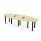10 Person Oval Conference Table 12'x4' with Power And Data Post Legs ...