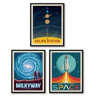 Americanflat 3 Piece Framed Print - Vintage Space Exploration Art By ...