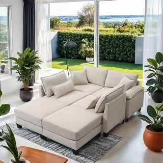 Artsy Wide Seat Modular Sectional Sofa Bed, Sleeper Couch Set with ...