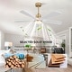52" Solid Wood Ceiling Fan Light w/ Remote, 20W 3-Color LED, DC Motor ...