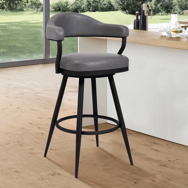Justin Upholstered Swivel Bar or Counter Stool - On Sale - Bed Bath ...