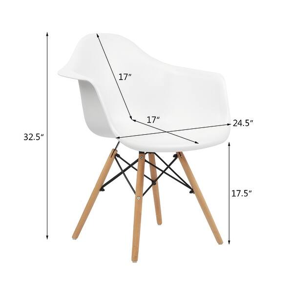 Mid-century Modern Plastic Seat Tulip Dining Chairs with Wood Legs Set ...