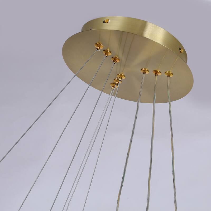 Moden Gold 3-Ring Exquisite LED Pendant Light Fixture - On Sale - Bed ...