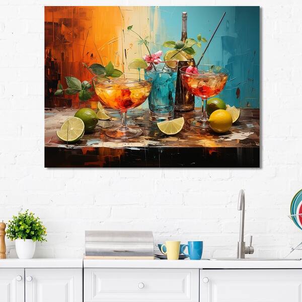 Designart "Mixologists Palette Cocktail Collage" Cocktails Wall Art ...