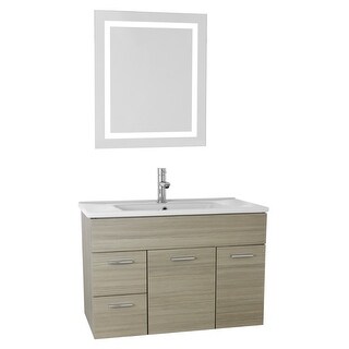 Nameeks LOR21 Loren 38-1/5" Wall Mounted / Floating Vanity Set with ...