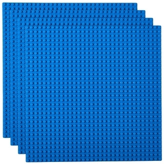 Strictly Briks 4-Piece Baseplates for Building Bricks, Blue, 10"x10 ...