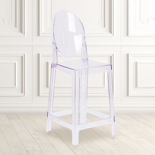Ghost Counter Stool with Oval Back in Transparent Crystal - Wedding ...