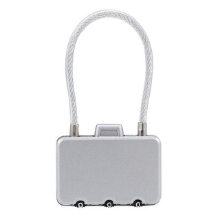 3 Digit Combination Padlock, 3mm Wire Shackle Luggage Code Lock Silver ...