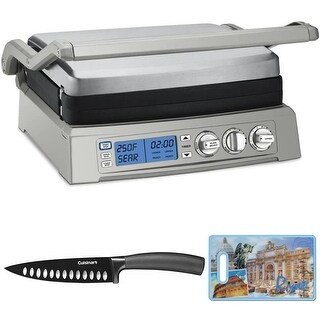 Cuisinart Elite Griddler Grill with Bonus Chef Knife and Cutting Board ...
