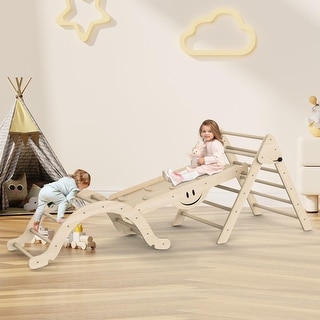 8 in 1 Triangle Set with Seesaw Design, Foldable Toddler Climbing Toys ...