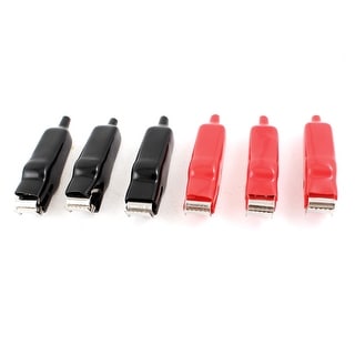 6 Pcs Plastic Covered Test Probe Metal Alligator Clips 77mm - Black ...