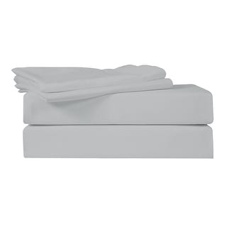 Just Linen 400 TC 100% Egyptian Cotton Sateen, Solid Colours, Queen Sheet Set with Deep Pocketed ...