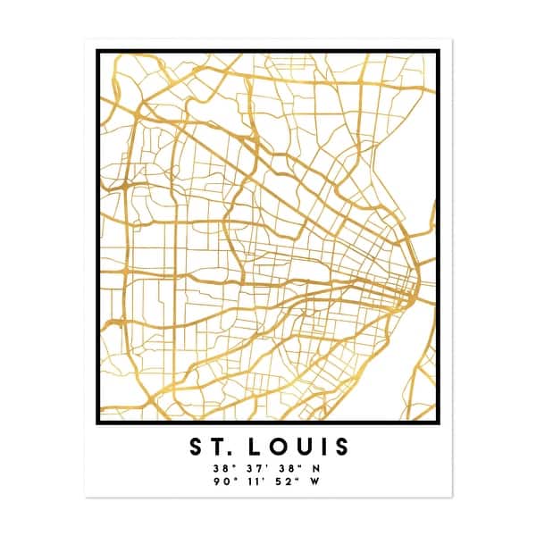 St Louis Missouri St Louis Street Map Maps Minimal Art Print/Poster ...