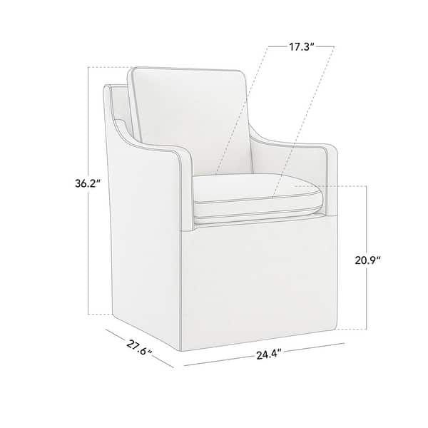 Hailey Dining Arm Chair with Caster Wheels for Kitchen Fabric - N/A ...