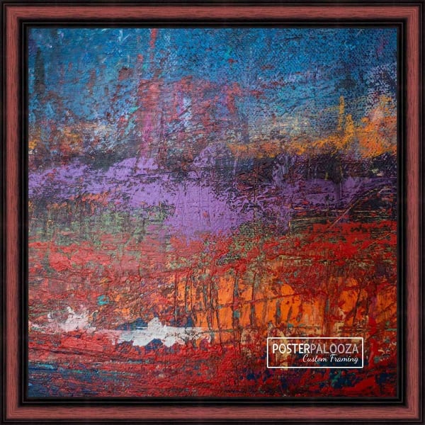 21x21 Traditional Mahogany Complete Wood Square Picture Frame with UV ...