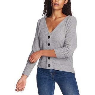 1.STATE Women's Button Front Crop Cardigan Gray - Bed Bath & Beyond ...