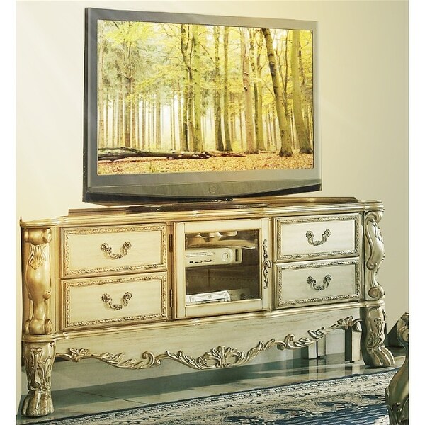 ACME Dresden TV Stand in Gold Patina Bone 26hx79wx21d Bed Bath Beyond 31423537