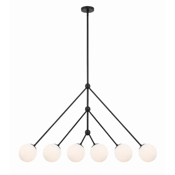 Omni 6 Light Matte Black Chandelier - 46.5"W x 28"H - Bed Bath & Beyond ...