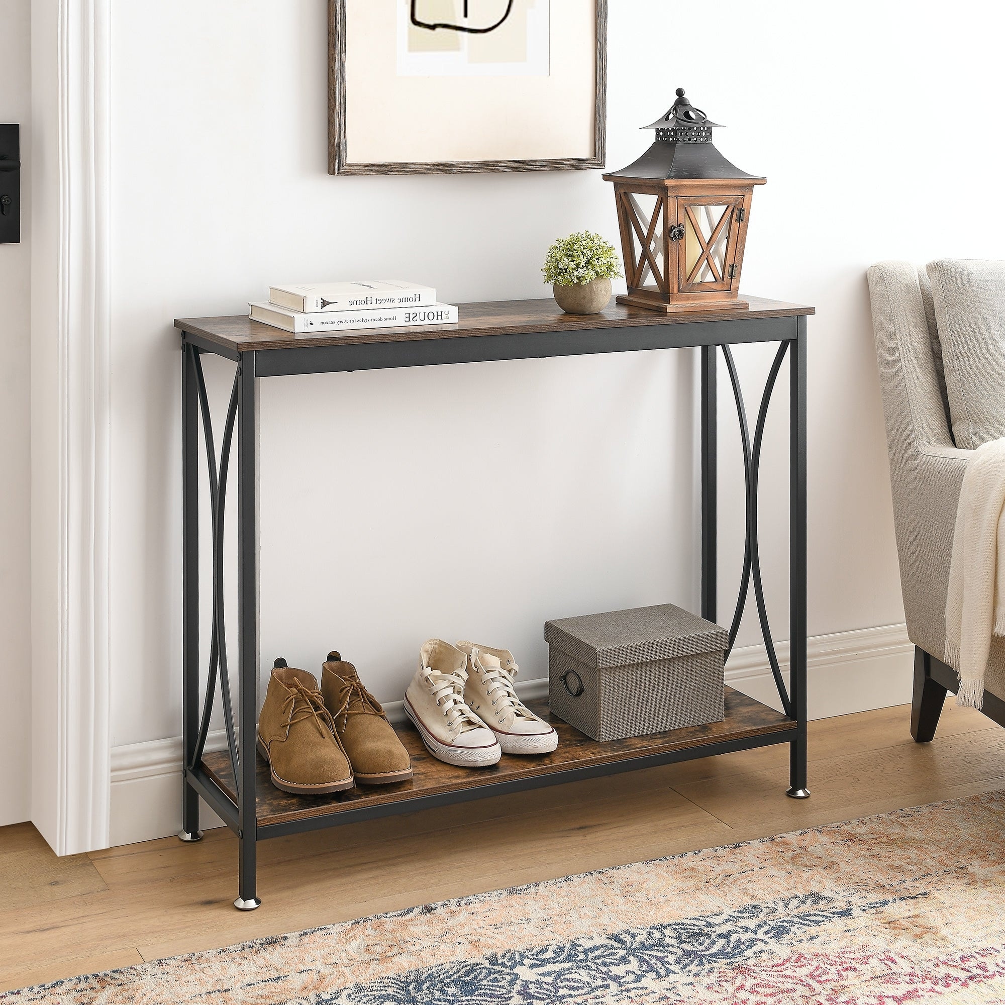 Tribesigns Inch Extra Long Console Table, Narrow Long Sofa Table Behind ...