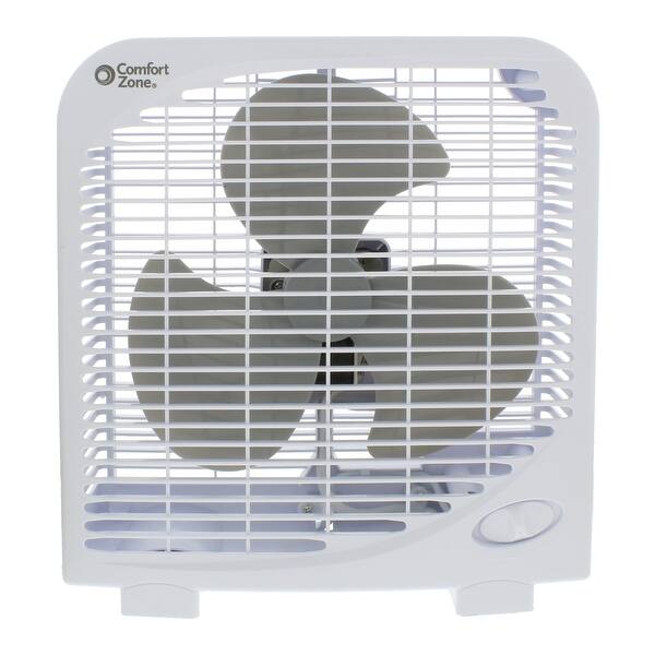 Comfort Zone CZ9BWT Portable 9-inch 3-Speed Quiet Box Fan for Home ...