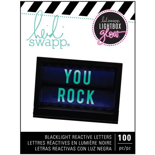 Heidi Swapp Lightbox Glow Inserts 100/Pkg-Teal Alphabet & Symbols - Bed ...