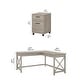Key West 60W L Desk with 2 Drawer File Cabinet by Bush Furniture - Bed ...