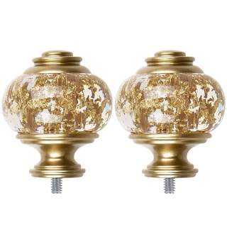 2Pcs Gold Curtain Drapery Rods Replacement Finials - Bed Bath & Beyond ...