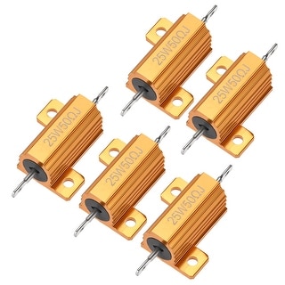25W 50 Ohm 5% Aluminum Housing Resistor Wirewound Resistor Gold Tone 5 ...