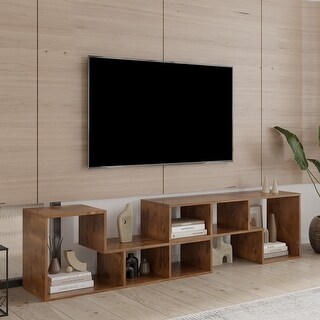 Double L-Shaped TV Stand Display Cabinets Projection Cabinet Bookcase ...