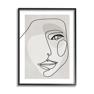 Stupell Abstract Woman's Face Monochromatic Avant-Garde Framed Wall Art ...