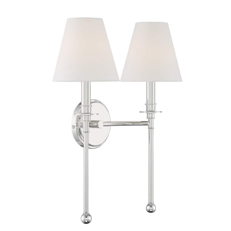 2 Light Silver Wall Mount - 15W x 14.5H x 7D - Bed Bath & Beyond - 35689711