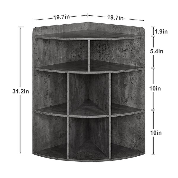 Javlergo 4-Tier Corner Bookcase 8 Cube Triangle Bookcase Bookshelf ...