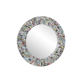 Paper Handmade Recycled Magazine Frame Room Wall Mirror - Multi Colored ...