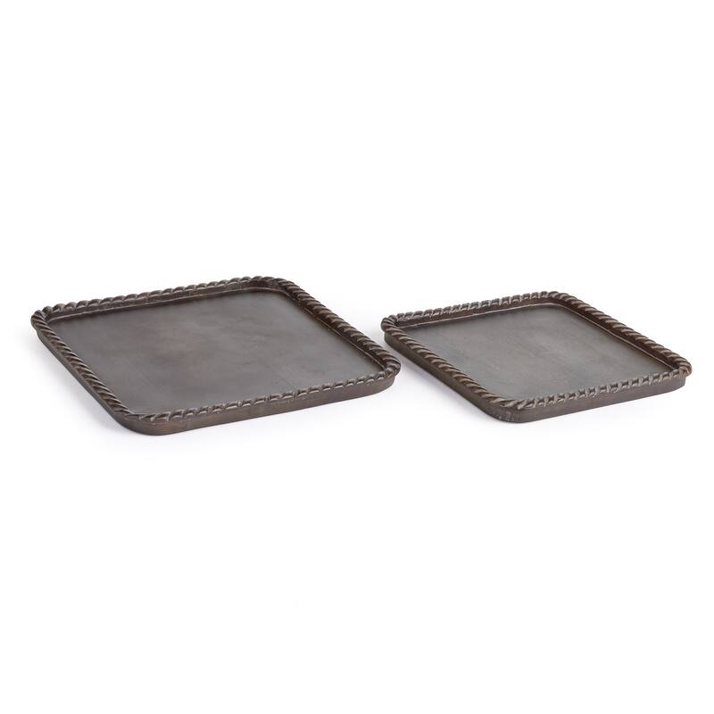 Langley Square Trays, Set of 2 - Overstock - 37361850