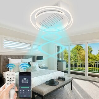 Bladeless Ceiling Fan with Lights Remote Control Dimmable LED - Bed ...