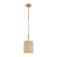 Abaca 1-Light Mini Pendant in Satin Brass with Abaca Rope - Bed Bath ...