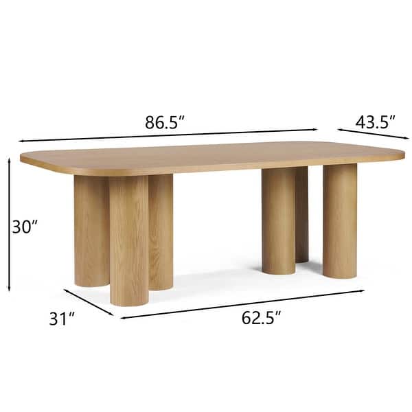 87" Oak Wooden Rectangle Dining Table - Bed Bath & Beyond - 40705982