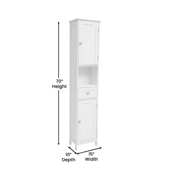 Freestanding Bathroom Tall Linen Tower Storage Organizer with Shelves ...