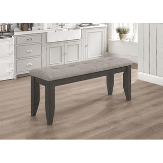Dexter Grey and Dark Grey Tufted Upholstery Bench - Bed Bath & Beyond ...