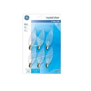 GE 75226 Candle Shaped Light Bulb, Crystal Clear, 650 Lumens - Bed Bath ...