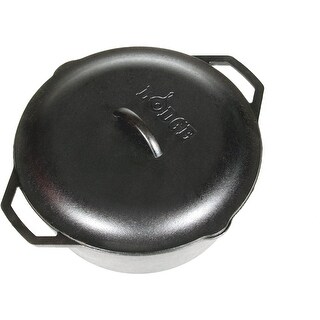 Lodge L10DOL3 Dutch Oven With Loop Handles And Iron Cover, 7 Quart ...