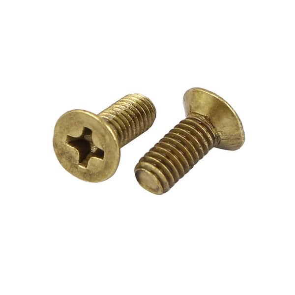 M4 x 0.7mm Pitch GB819 Fasteners Phillips CountersunkScrews Brass Tone ...