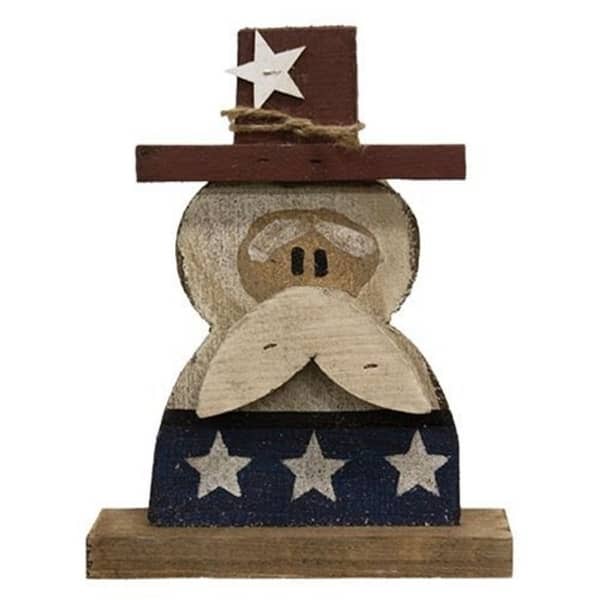 Rustic Wood Distressed Primitive Mini Sam on Base - Bed Bath & Beyond ...