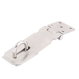 Door Cabinet Clasp Gate Lock 14cm Metal Latch Hasp Staple Silver Tone ...