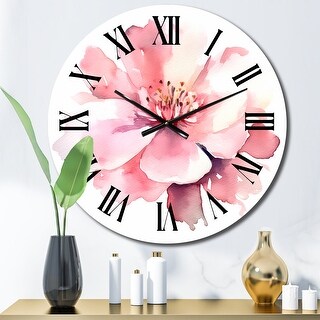 Designart "Delicate Pink Hibiscus Flower Blooming I" Flowers Oversized ...